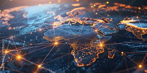 Visual Representation Of Global Interconnectedness Mapping Networks Between Countries Concept