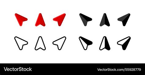 Navigation Arrows Navigation Pointer Icons Vector Image
