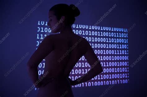 Woman With Binary Code Stock Image F Science Photo Library