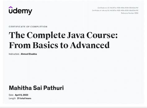 Finished Java Course On Udemy Mahitha Pathuri Posted On The Topic