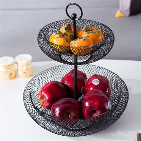Фруктовница Металлическая Двухъярусная купить в интернет магазине Ozon по выгодной цене