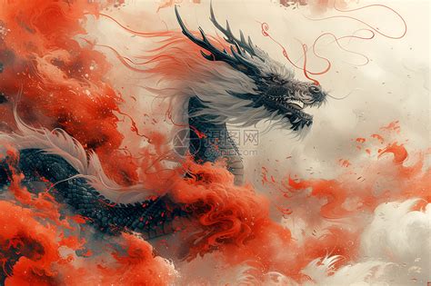 火龙腾飞插画图片下载 正版图片601029128 摄图网