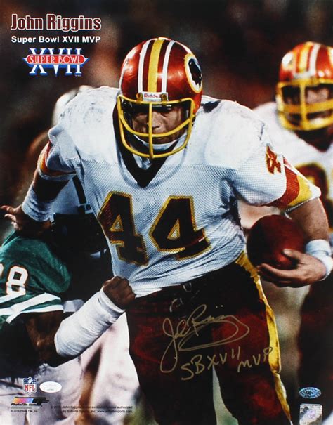 John Riggins Signed Redskins 16x20 Photo Inscribed Sbxvii Mvp Jsa
