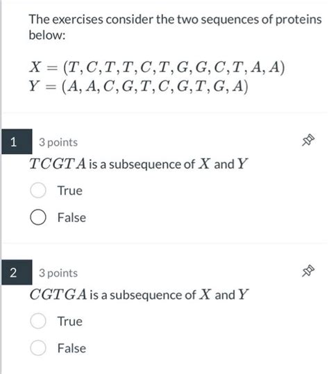 Solved The Exercises Consider The Two Sequences Of Proteins