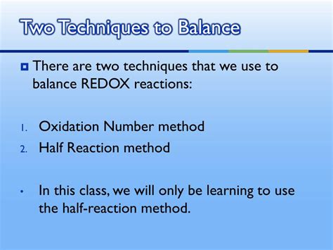 Ppt Balancing Redox Equations Powerpoint Presentation Free Download Id