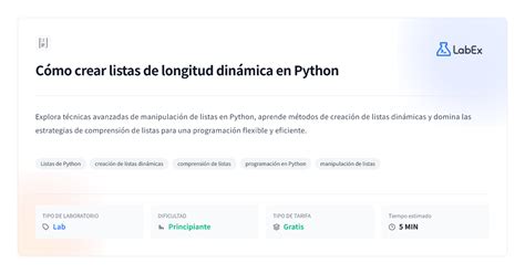 Cómo Crear Listas De Longitud Dinámica En Python Labex
