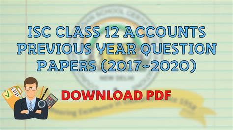 ISC Class 12 Accounts Previous Year Question Papers Download PDF 2017 2018 2019 And 2020