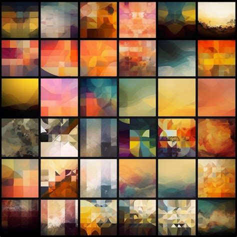 Premium Ai Image A Collage Of Different Colors Including A Square And