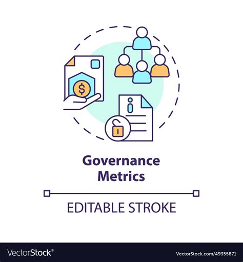 2d Thin Linear Icon Governance Metrics Concept Vector Image