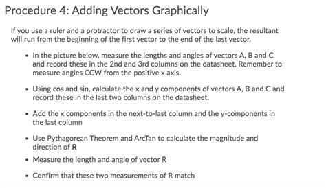 Solved Procedure Adding Vectors Graphically If You Use A Chegg