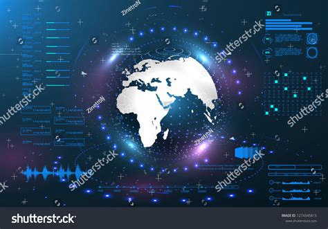 Ui Interface Earth Globe Control Center 스톡 벡터 로열티 프리 1274345815 Shutterstock