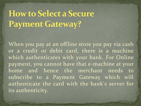 PPT How To Select A Secure Payment Gateway PowerPoint Presentation Free Download ID