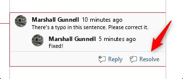 How To Resolve A Comment In Microsoft Word Documents
