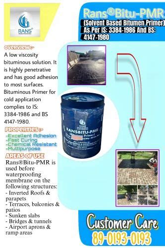 RANSBITU PMR Solvent Based Bitumen Primer At Kg North East New Delhi ID