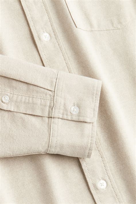 Mens Light Taupe Regular Fit Oxford Shirt Handm Ph