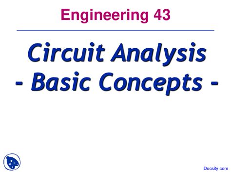 Basic Concepts Engineering Circuit Analysis Lecture Slides Docsity