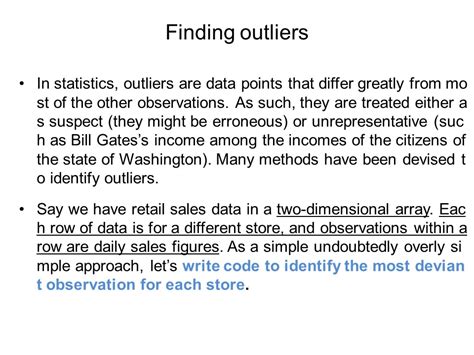 Solved Finding Outliers Row Each Observation Median Of The