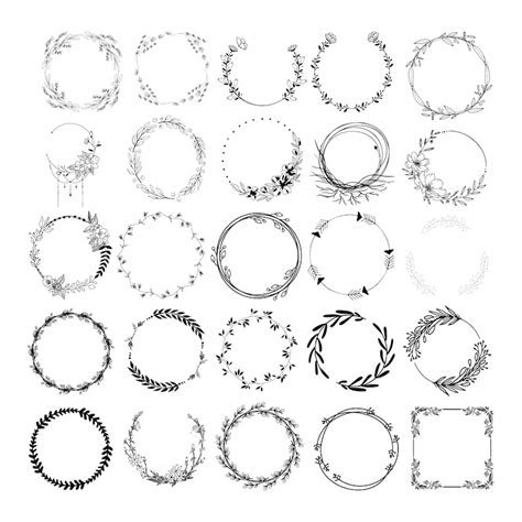 50 Wreath Svg Bundle Circle Svg Bundle Floral Wreath Svg Etsy