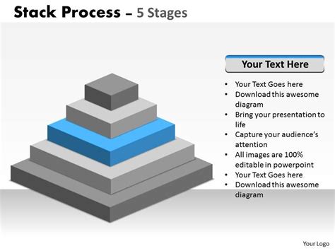 Stack Process With Stages For Business Presentation Graphics Presentation PowerPoint