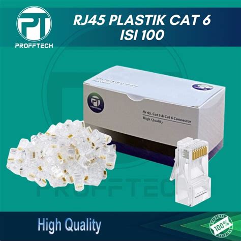 Jual Rj Connector Cat Konektor Utp Rj Cat E Plastik Shopee Indonesia