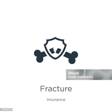 골절 아이콘 벡터입니다 흰색 배경에 고립 된 보험 컬렉션에서 트렌디 한 평면 골절 아이콘 벡터 일러스트는 웹 및 모바일 그래픽 디자인 로고 Eps10에 사용할 수 있습니다