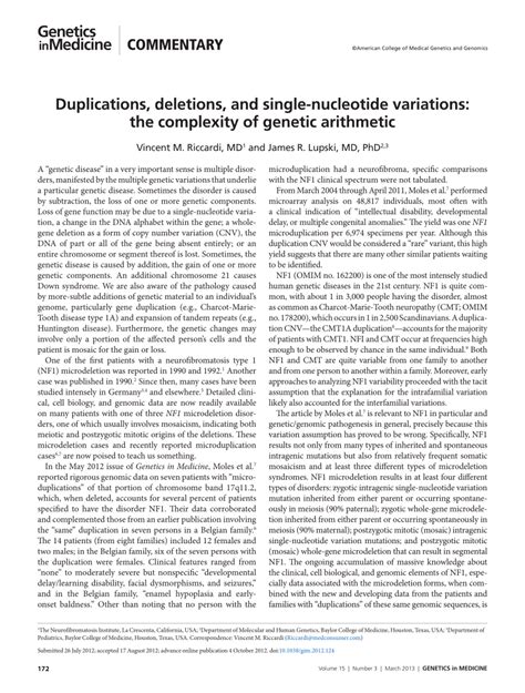 Pdf Duplications Deletions And Single Nucleotide Variations The Complexity Of Genetic