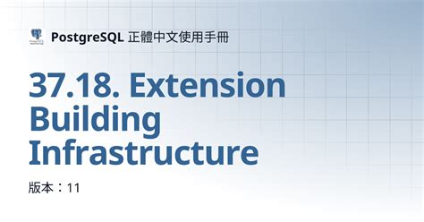 3718 Extension Building Infrastructure Postgresql 正體中文使用手冊