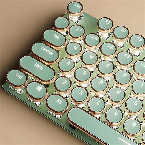 Retro Typewriter Wired Keyboard And Mouse Set 2s Matcha Green The Pnk Stuff