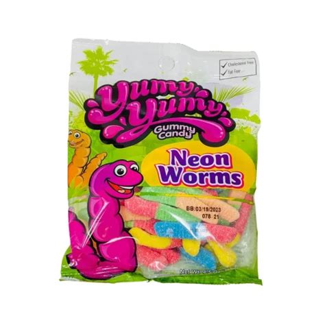 Yummy Gummy Sour Neon Worms 128g South Asian Central