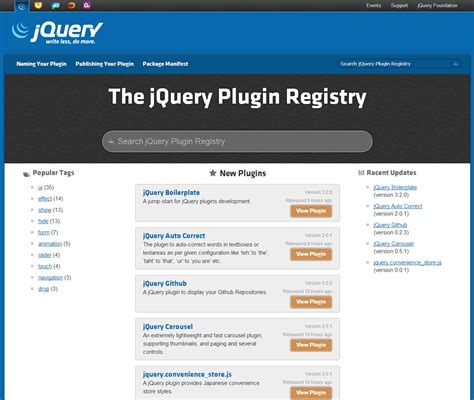 Devangelist JQuery Plugin Registry