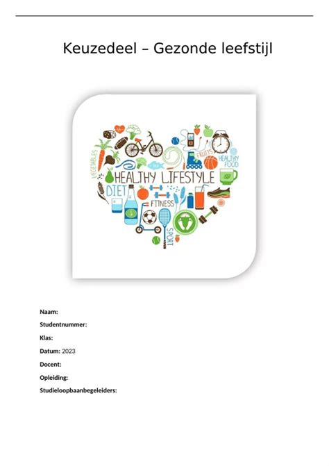 Keuzedeel Gezonde Leefstijl Keuzedeel Gezonde Leefstijl Stuvia Nl