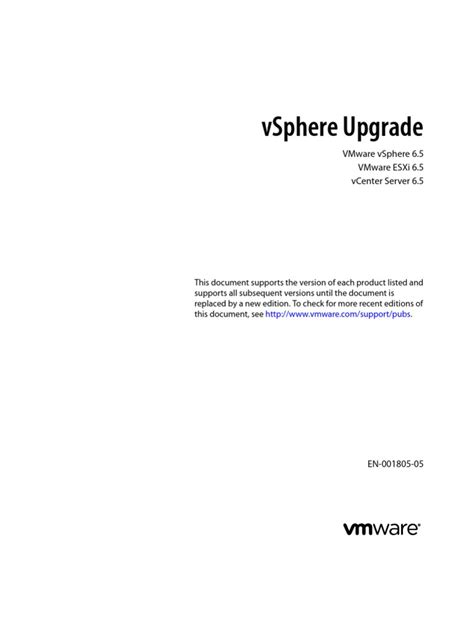 Vsphere Esxi Vcenter Server 65 Upgrade Guide Pdf Installation