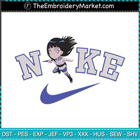 Nike Hinata Hyuga Chibi Cute Embroidery Designs File Nike Machine