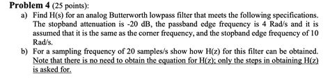 Solved Problem Points A Find H S For An Analog Chegg
