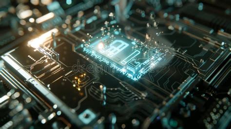 A Sophisticated Ai Chip Embedded Within A Complex Circuit Board Showcasing Advanced Technology