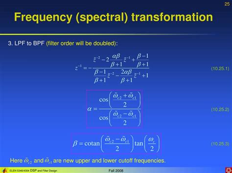 Ppt Lecture 10 Lti Iir Design Analog To Digital And Spectral Transformations Powerpoint