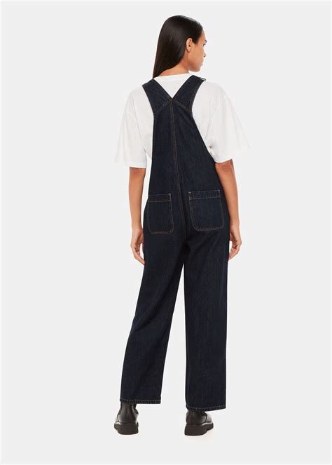 Dark Denim Wide Leg Dungarees Whistles Uk Whistles Uk