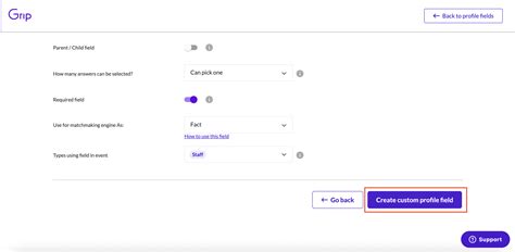 minimum maximum and required custom profile fields
