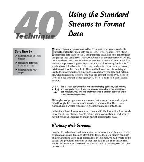 C Timesaving Techniques 44 40 Using The Standard Streams To Format Data I F Youve Been