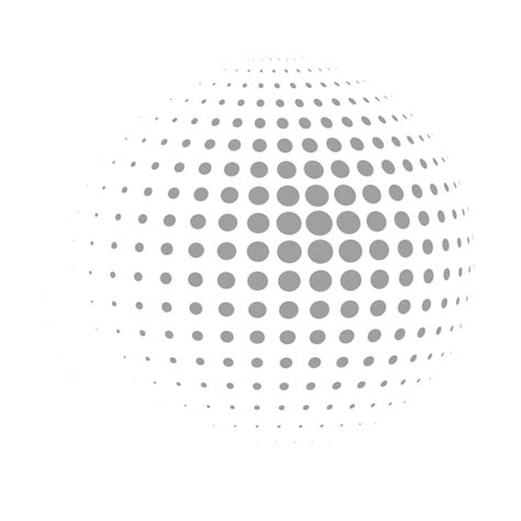 Free Vector 3d Sphere With Halftone Circle Texture