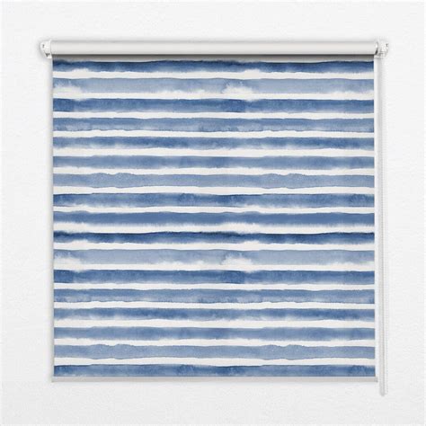 Blinds Light Diffusing And Room Darkening Painted Blue Stripes Blue