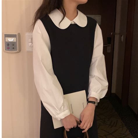 니어러브 Made 둥근카라 블라우스 셔츠 라운드넥