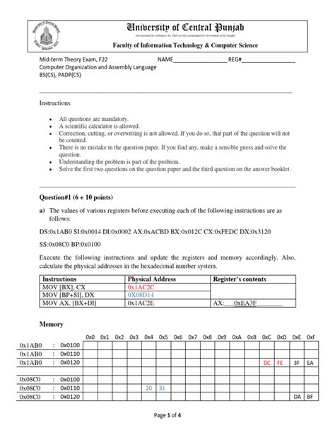 Coal Mid Theorysolution Pdf Assembly Language Computer Engineering