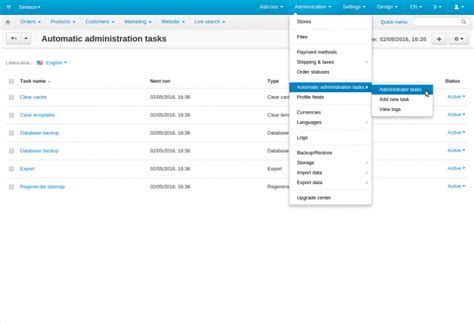 Automatic Administrator Tasks CS Cart Add On By Cart Power