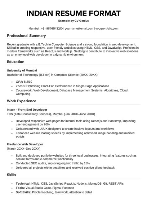 Best Cv Format For 2025 Examples And Templates For Any Job