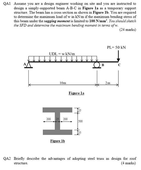 Solved Qa1 Assume You Are A Design Engineer Working On Site