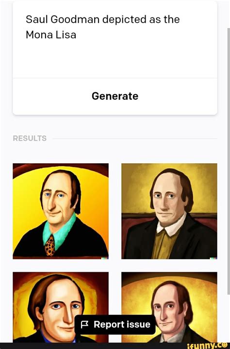 Saul Goodman Depicted As The Mona Lisa Generate Results And Report Issue