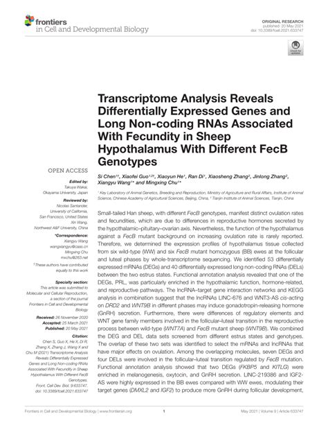 pdf transcriptome analysis reveals differentially expressed genes and