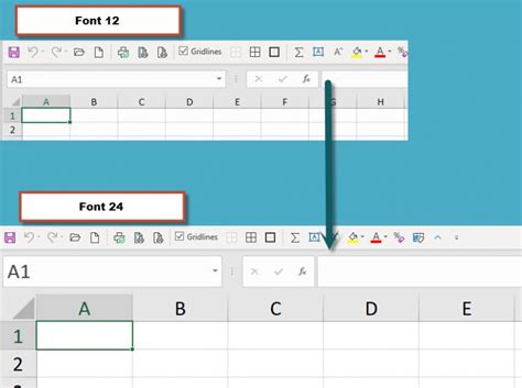 Increasing Excel Formula Bar Font Size A4 Accounting