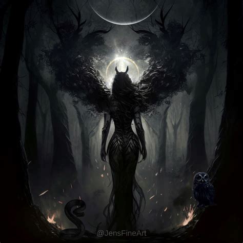Lilith Print Dark Goddess Witch Demon New Moon Feminine Gothic Art